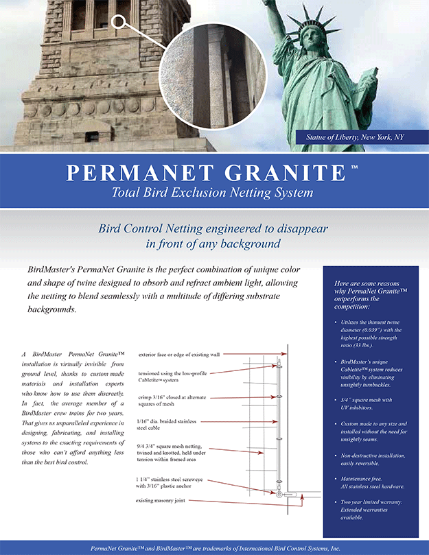 BirdMaster Bird Control - PermaNet Granite System